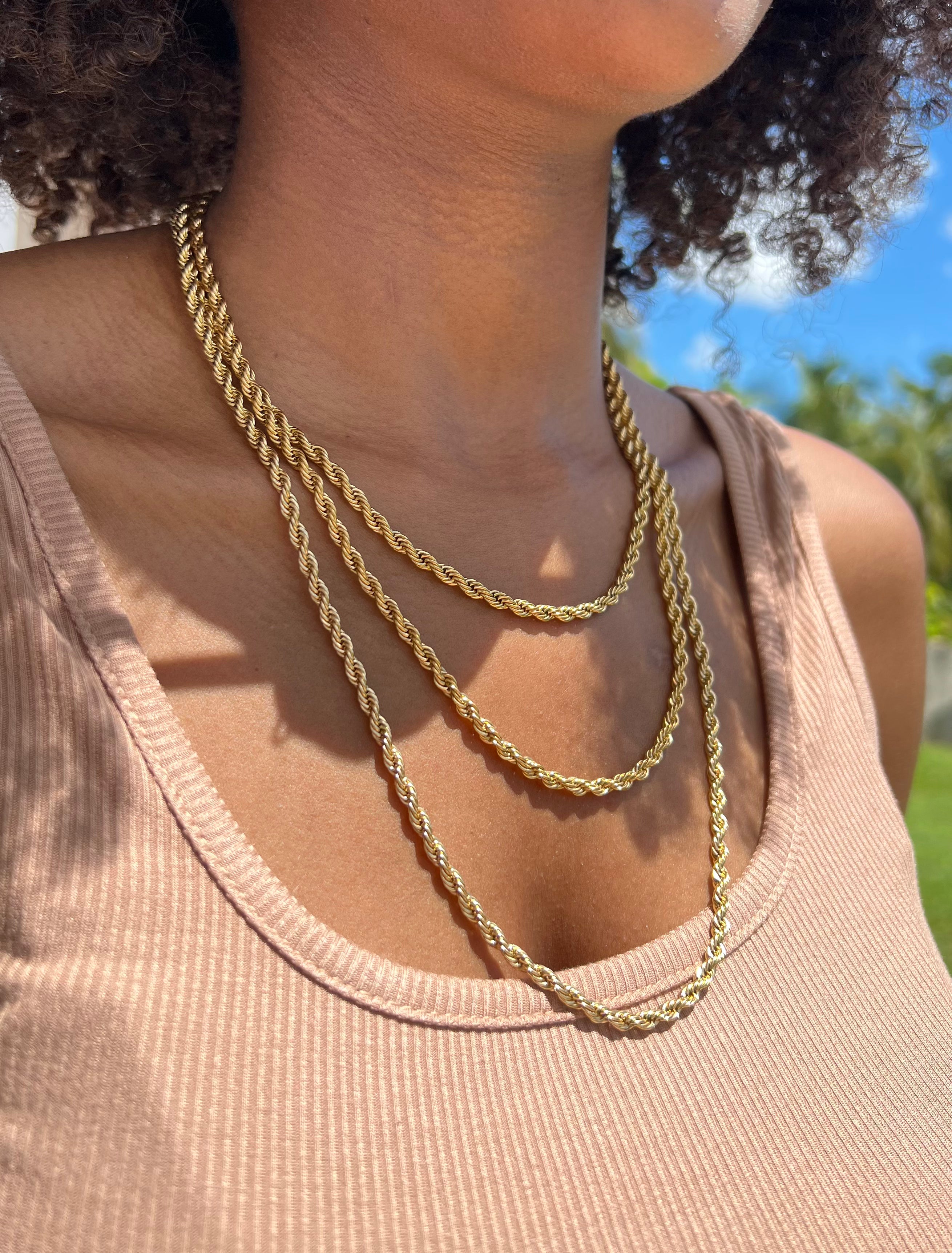 4mm Gold Rope Chain – Luxury Gems