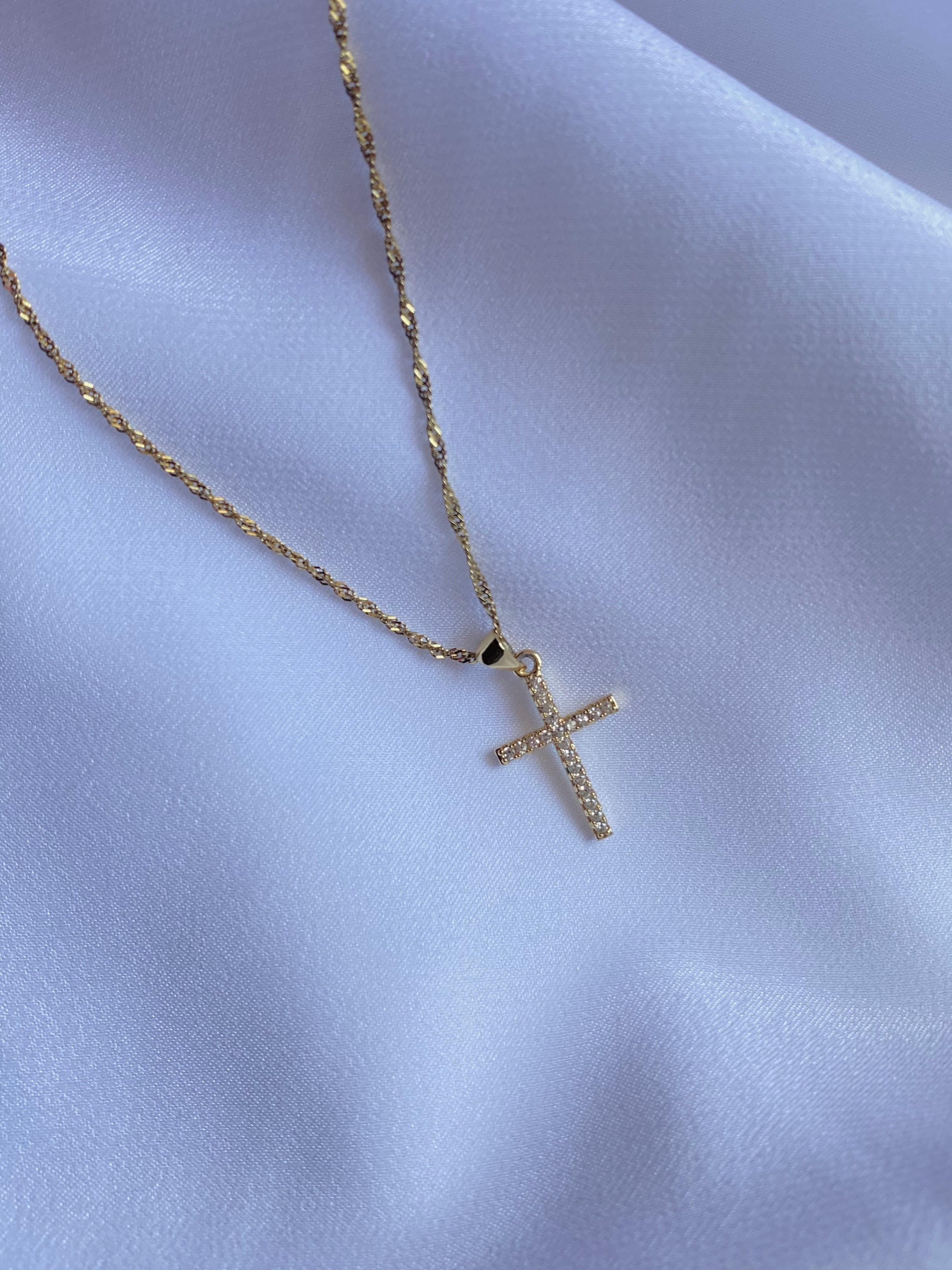Studded Cross Necklace – Luxury Gems